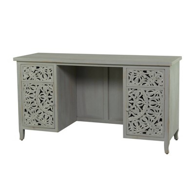 31" X 56" Traditional Wood Desk Gray - Olivia & May: Elegant Home ...