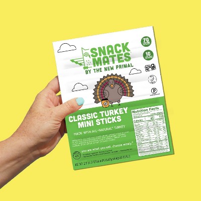 The New Primal Snack Mates Turkey Mini Meat Sticks - 2.5oz/5ct : Target