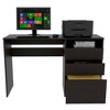 Manama Computer Desk Black - Boahaus: Ergonomic Design, 3 Drawers, 1 ...