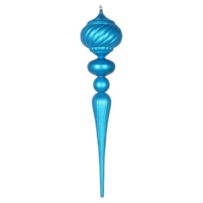 Vickerman 27" Turquoise Matte Glitter Onion Finial Ornament. This ...