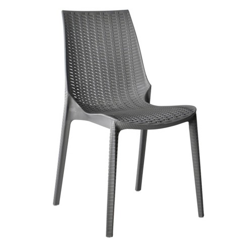 Leisuremod Kent Modern Outdoor Plastic Dining Chair Stackable Design ...