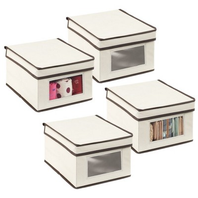 Mdesign Medium Fabric Closet Storage Box With Front Window/lid, 6 Pack ...
