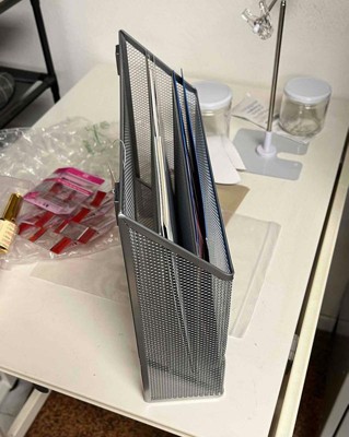 Mesh Hanging File Sorter With Keyholes Silver - Brightroom™ : Target
