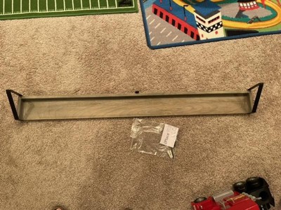 48" Solid Wood Ledge Wall Shelf With Rustic Metal Bracket Driftwood ...