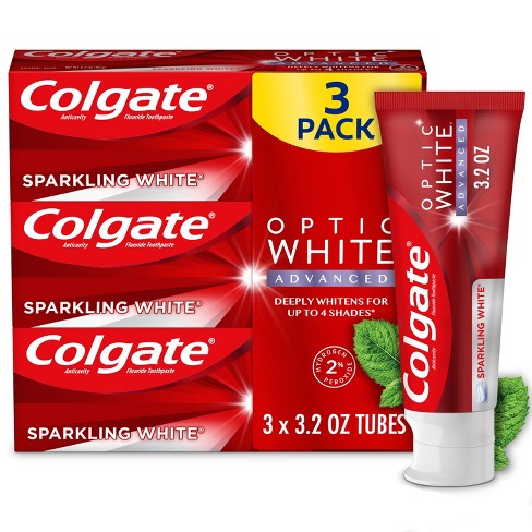 Colgate Optic White Whitening Toothpaste Sparkling White - 3.2oz/3pk ...