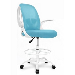 Rose Quartz Drafting Chair Tall Office Chair Flip-up Armrests Lumbar ...