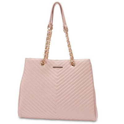 Rampage Women s Chevron Shopper Tote With Chain Detail Handles - Dusty ...