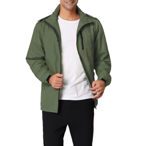 Lars Amadeus Men's Lightweight Windbreaker Drawstring Hooded Full-zip ...
