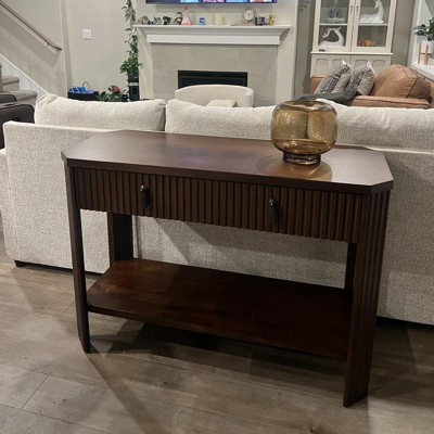 46" Laguna Nigel Fluted Wooden Console Table Brown - Threshold ...