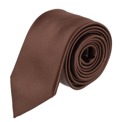 Ctm Men's Classic Solid Tie, Brown : Target