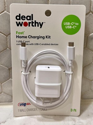 Single Port 20w Usb-c Home Charger With 3' Usb-c To Usb-c Cable ...