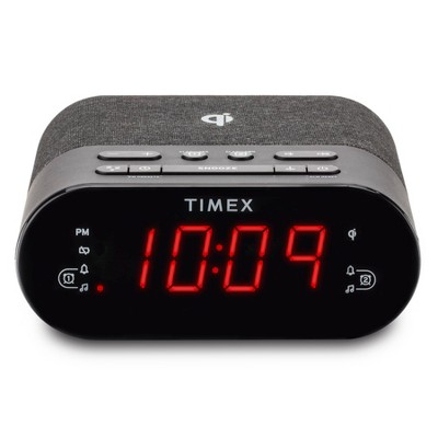 Timex Alarm Clock Radio with Wireless Charger and USB Charging – Black ...