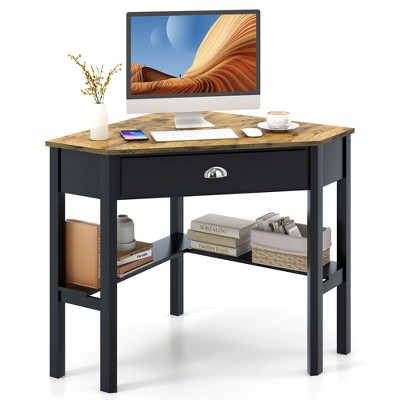 Costway Triangle Computer Desk Corner Office Desk Laptop Table W ...