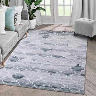 Modern Geometric Area Rug Non-slip Stain-resistant Accent Area Rugs ...