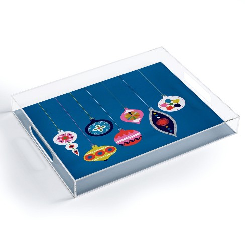 Showmemars Retro Christmas Baubles Acrylic Tray -deny Designs : Target