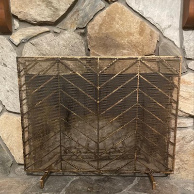 Best Choice Products 38x31in Single Panel Handcrafted Iron Chevron ...