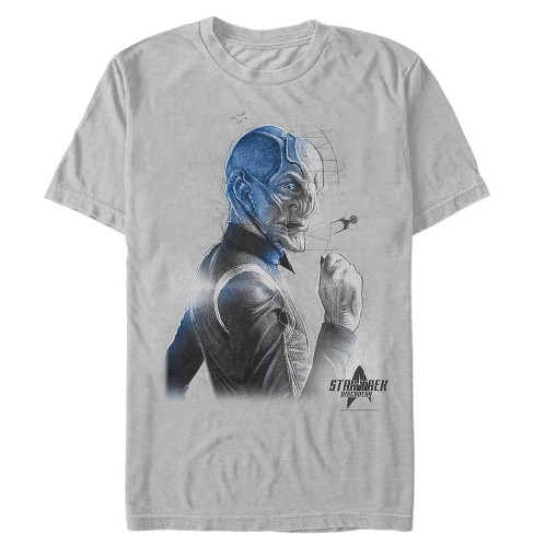 Men's Star Trek: Discovery Saru Side Profile T-shirt - Silver - Medium ...