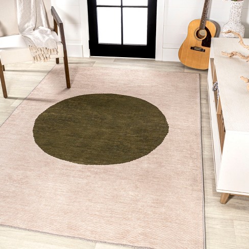 Cirkel Minimalist Geometric Dot Machine-washable Area Rug - Jonathan Y ...