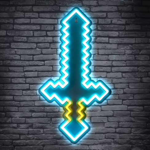 Minecraft Diamond Rgb Sword Novelty Wall Light Neon : Target