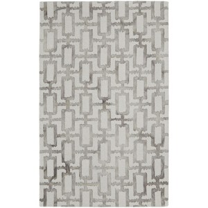Ivory And Taupe Wool Geometric Hand Tufted Area Rug : Target