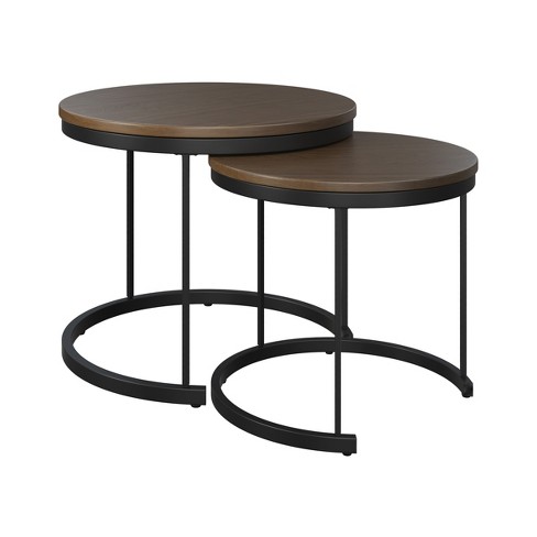 Nesting Coffee Table Set – Set Of 2 Small Round Tables Nest Together ...