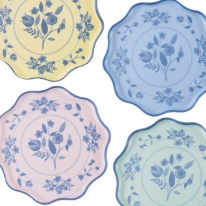 Meri Meri Vintage Botanical Reusable Large Plates (Pack of 4) : Target