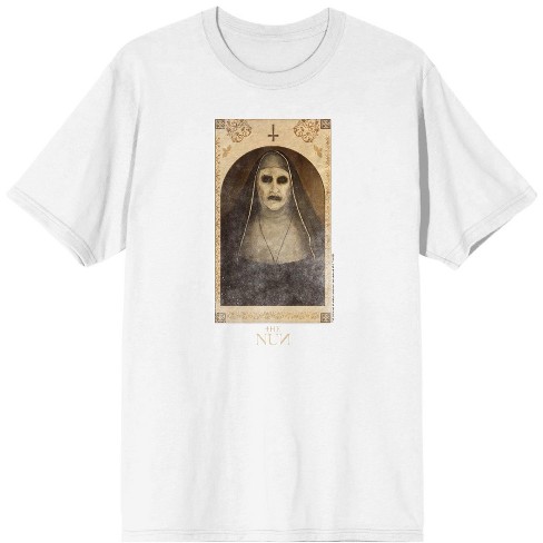 The Nun Scary Demon Face Woman Men's White Crew Neck Short Sleeve Tee ...