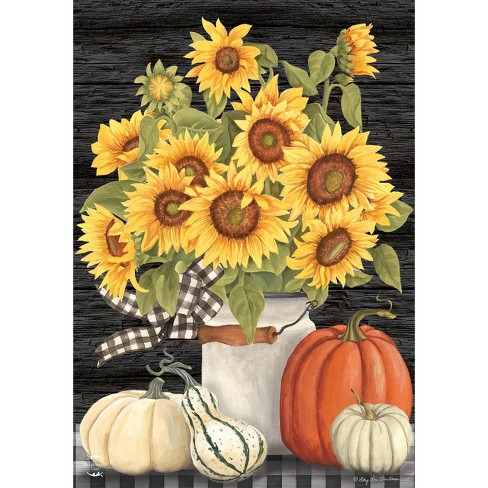 Fall's Glory Floral House Flag Autumn Sunflowers 28" X 40" Briarwood ...