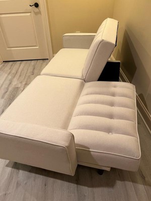 Emma And Oliver Plush Padded Velvet Upholstered Split Back Sofa Futon ...