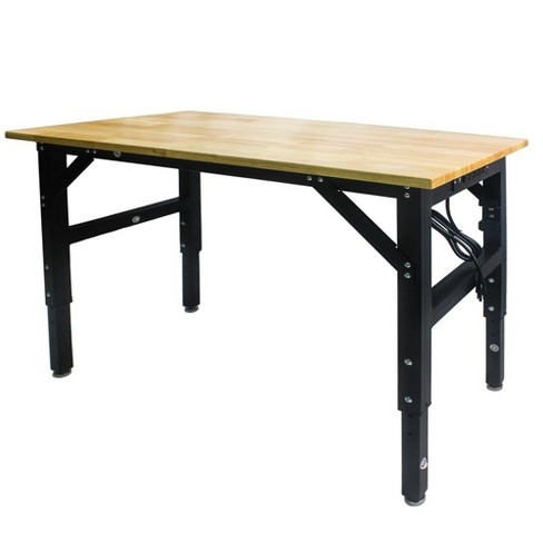 48" Adjustable Work Bench, 1-3/16-inch Thick Solid Hardwood Heavy-duty ...