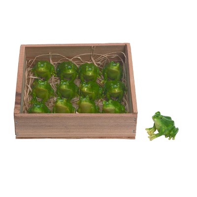 Kubla Craft 1.5 Inch Green/brown Frog Box Pond Reptile Hinged Animal ...