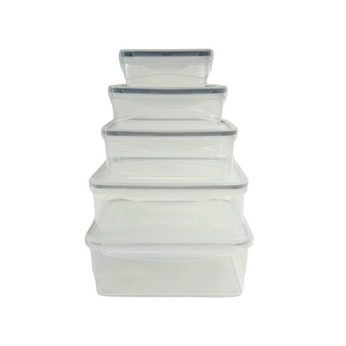 Lexi Home 10-piece Plastic Snap Lock Food Storage Container Set : Target
