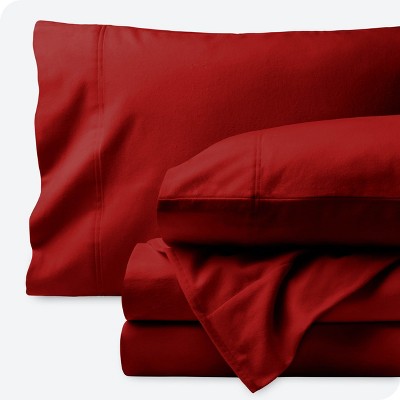 Red Cotton Flannel Twin Sheet Set By Bare Home : Target