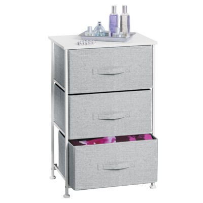 Mdesign Storage Dresser Tower Furniture Unit With 3 Removable Drawers ...