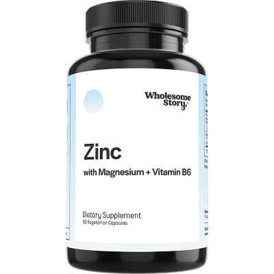 Wholesome Story Zinc + Magnesium + Vitamin B6 Capsules, 60ct : Target