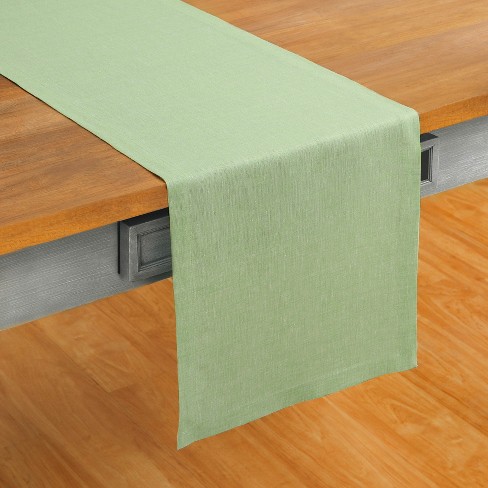 Solino Home Linen Table Runner Chambray Green 14 X 60 Inches | Athena ...