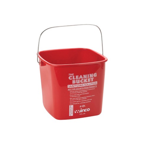 Winco Cleaning Bucket, Sanitizing Solution, 6 Quart, Red : Target