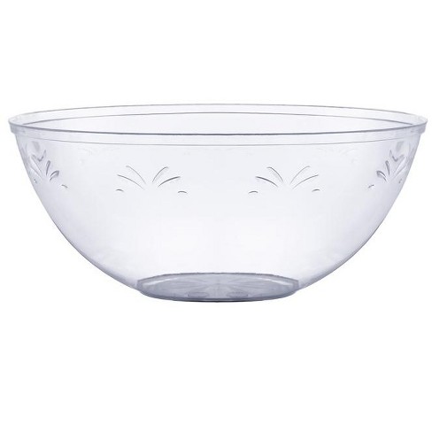 Crown Display 4 Pack Clear Disposable Round Salad Bowls 96 Ounce ...