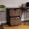 Birdrock Home 2 Tiered Hanging File Cubby With Wood Top - Brown Wash ...