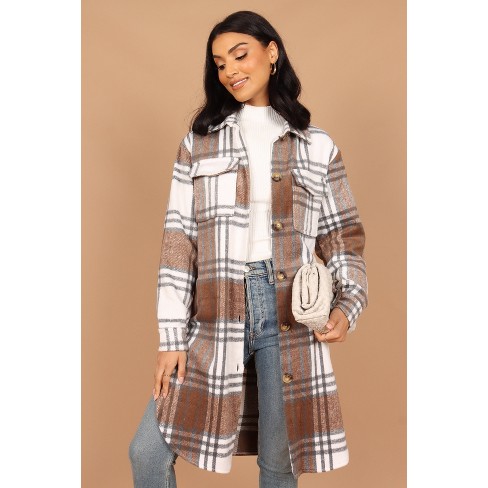 Petal And Pup Women's Dion Shacket - Brown Check Xs : Target