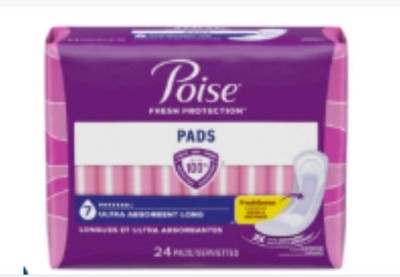 Poise Incontinence Pads For Women - Ultra Absorbency - 7 Drop - Long ...