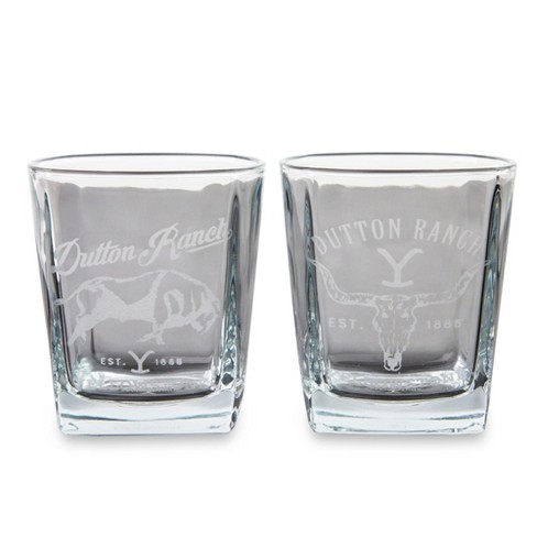 Silver Buffalo Yellowstone Dutton Ranch 9-ounce Mini Rocks Glasses ...