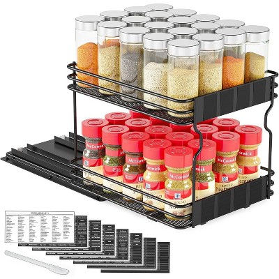 Spaceaid Pull Out Spice Rack Organizer For Cabinet,with Labels,7.7" W ...