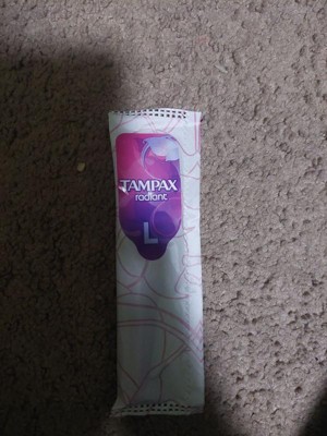 Tampax Radiant Light Absorbency Tampons Plastic Applicator And ...