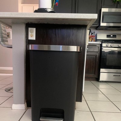 Plastic Locking Lid Step Trash Can Black - Brightroom™" : Target