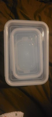 6pc (set Of 3) Plastic Rectangle Food Storage Container Set Clear ...