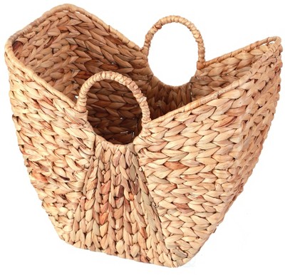 Vintiquewise Large Wicker Laundry Basket With Round Handles : Target