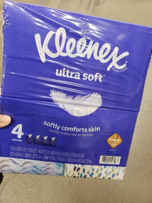 Kleenex Ultra Soft 3-ply Facial Tissue - 4pk/60ct : Target