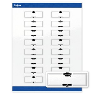 Avery® Glossy 1" x 2-5/8" Labels, Silver & Black Grad Cap, 160ct : Target