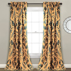 Set Of 2 / Pair Medallion Blackout Thermal Grommet Top Window Curtain ...